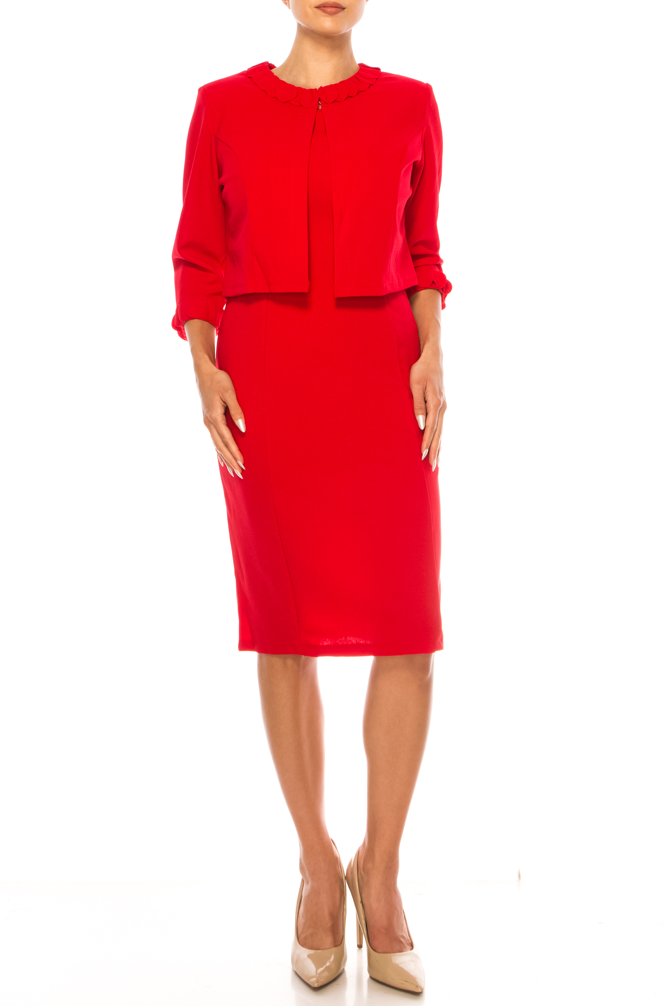 Jacket Dress for Ladies Cropped Jacket Dress Allen Kay Wholesale ...