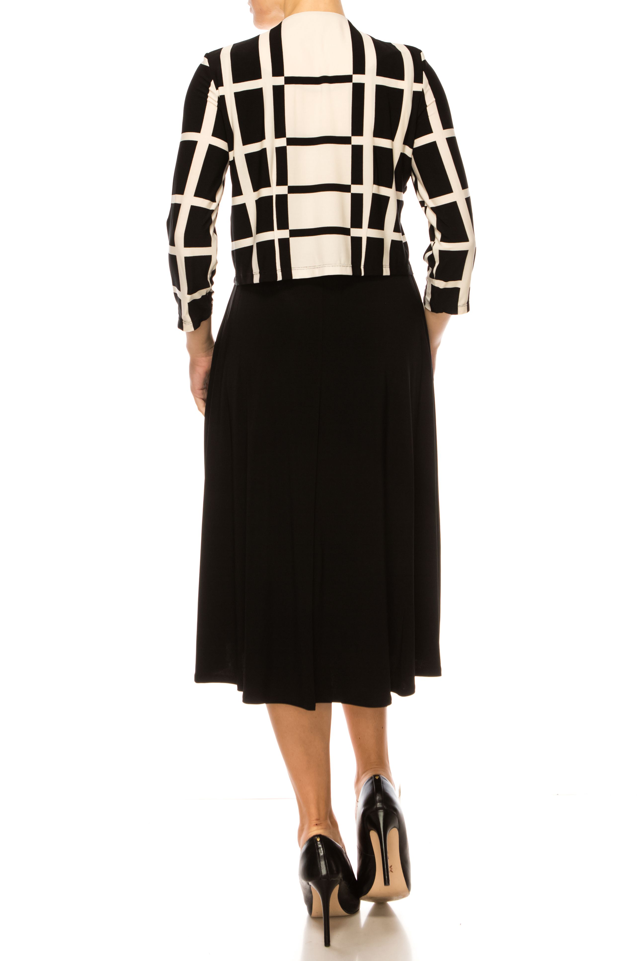 Danny & Nicole Square Print Midi Jacket Dress
