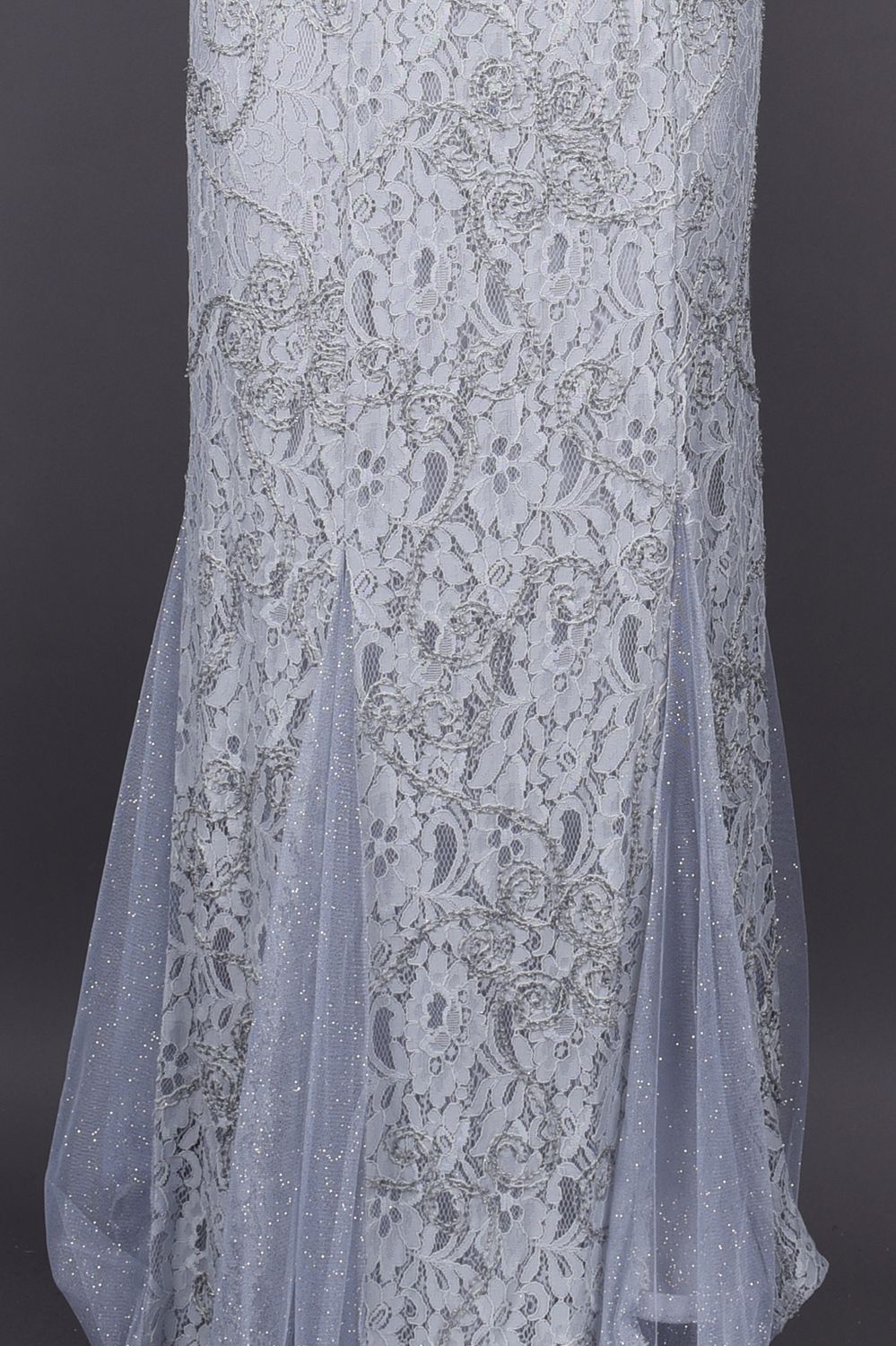 Ignite Evenings Sweetheart Neckline Embellished Waist Cotton Lace Dress
