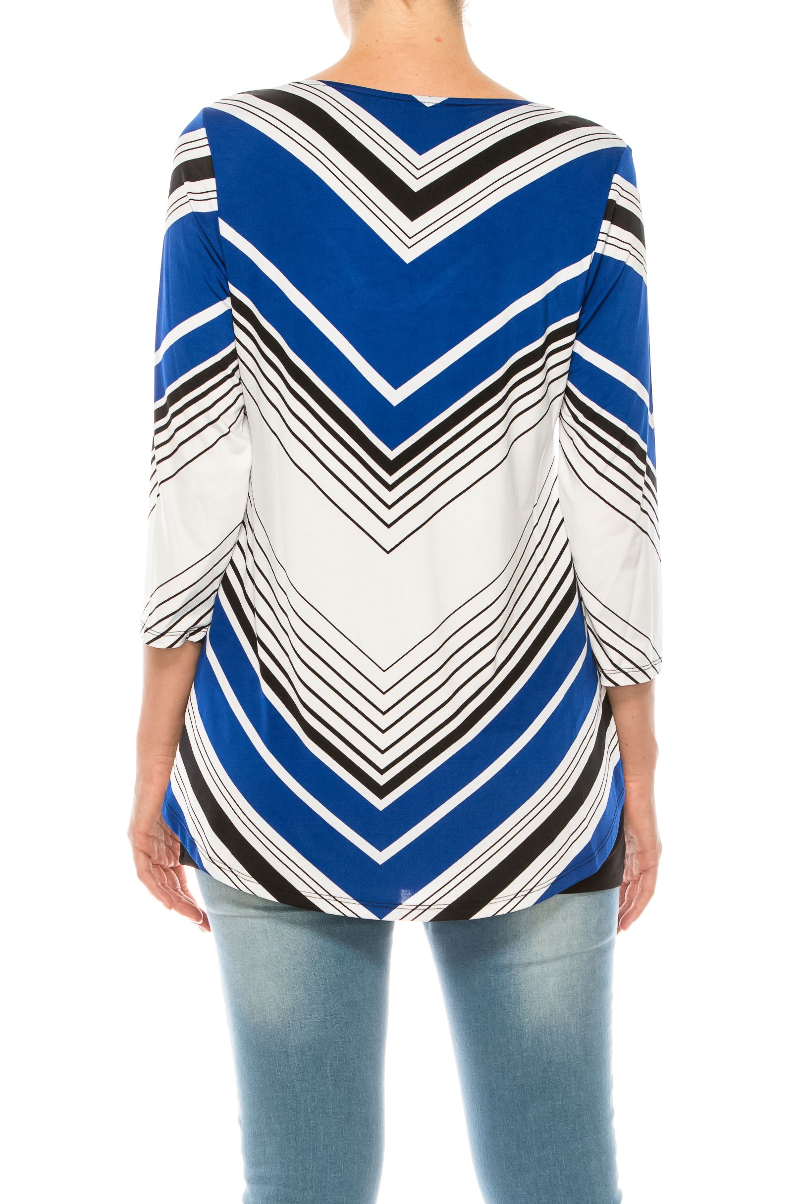 Nygard Multi Color Print 3/4 Sleeve Top