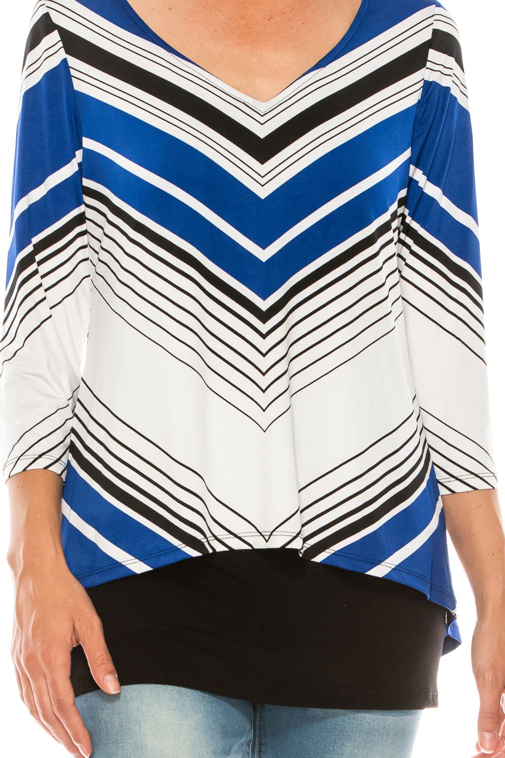 Nygard Multi Color Print 3/4 Sleeve Top