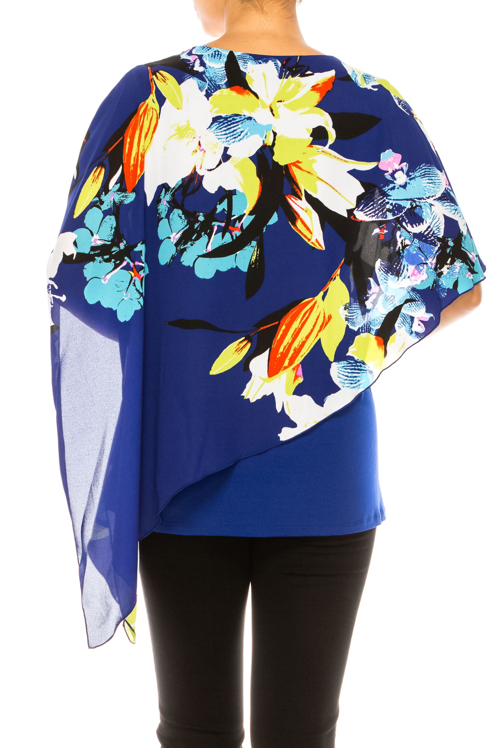 Nygard Floral Asymmetrical Capelet Top