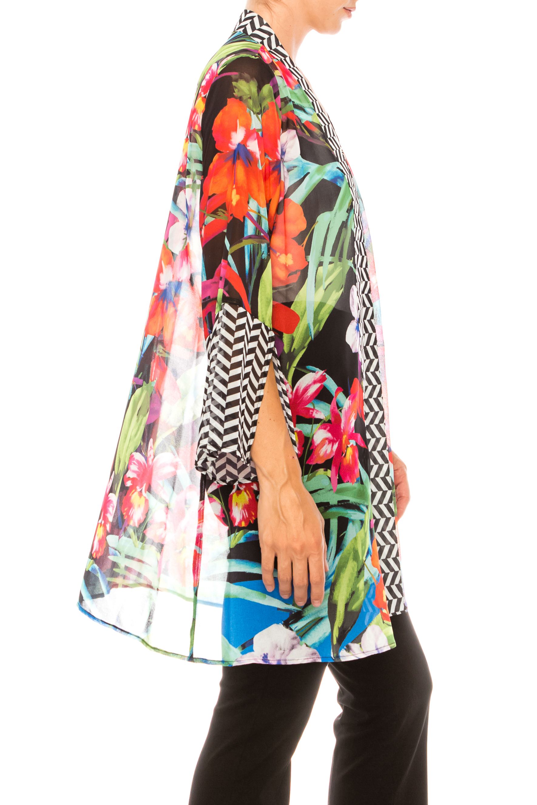 Nygard Multi Print Chiffon Open Front Jacket