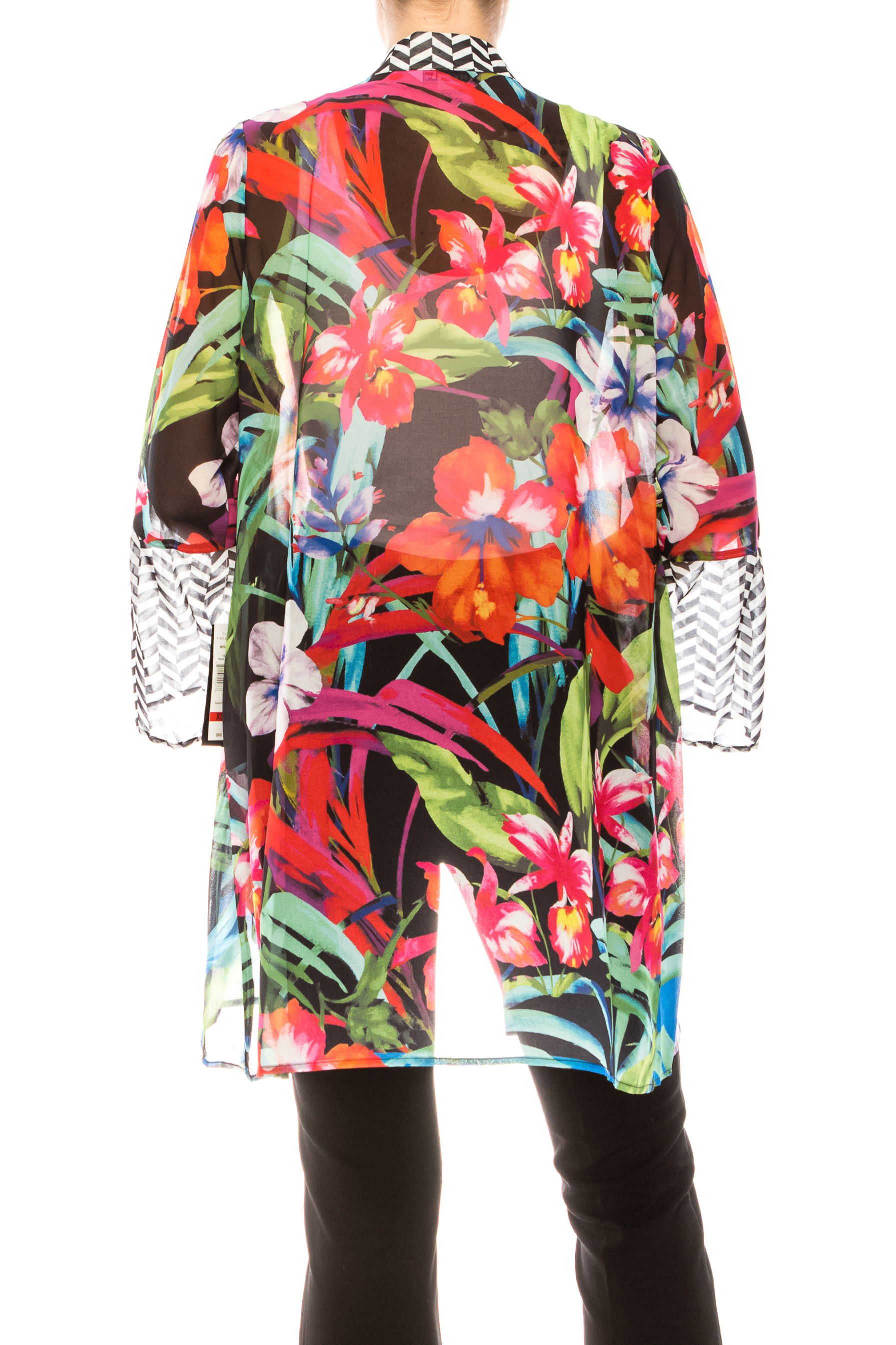 Nygard Multi Print Chiffon Open Front Jacket