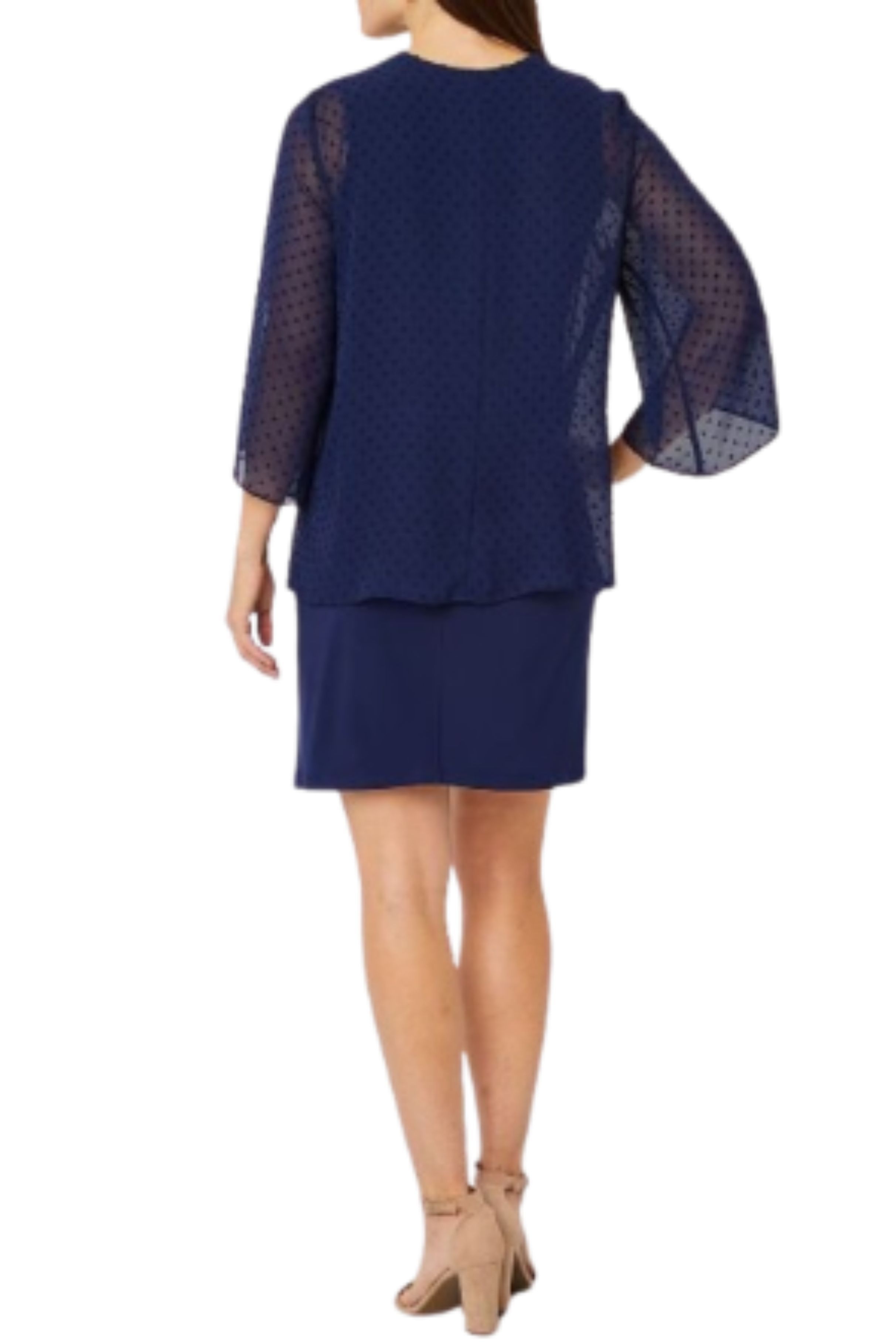 Sandra Darren 3/4 Sleeve Attached Jacket Dress