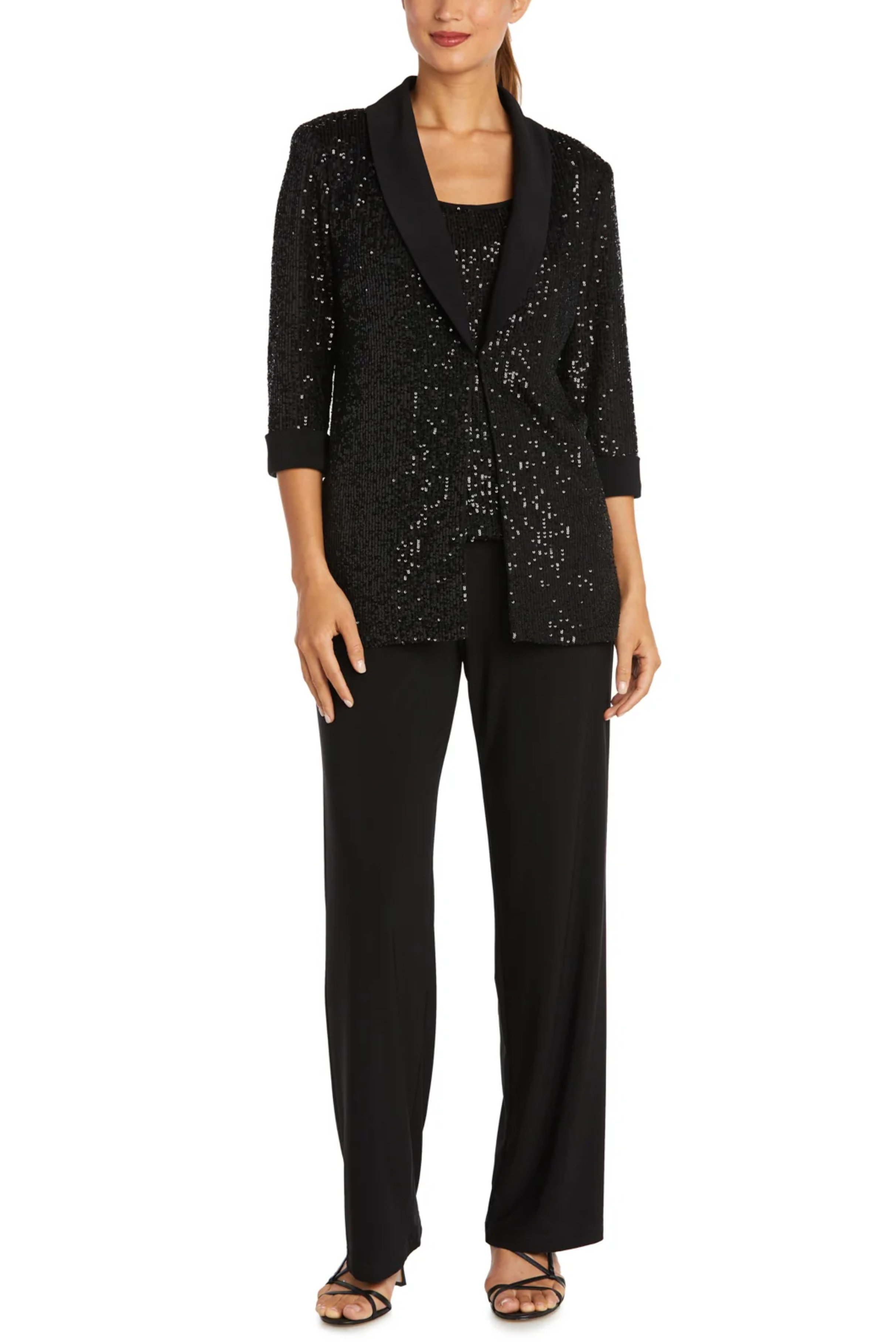 RM Richards Sequin 3 Piece Jacket Pant Set