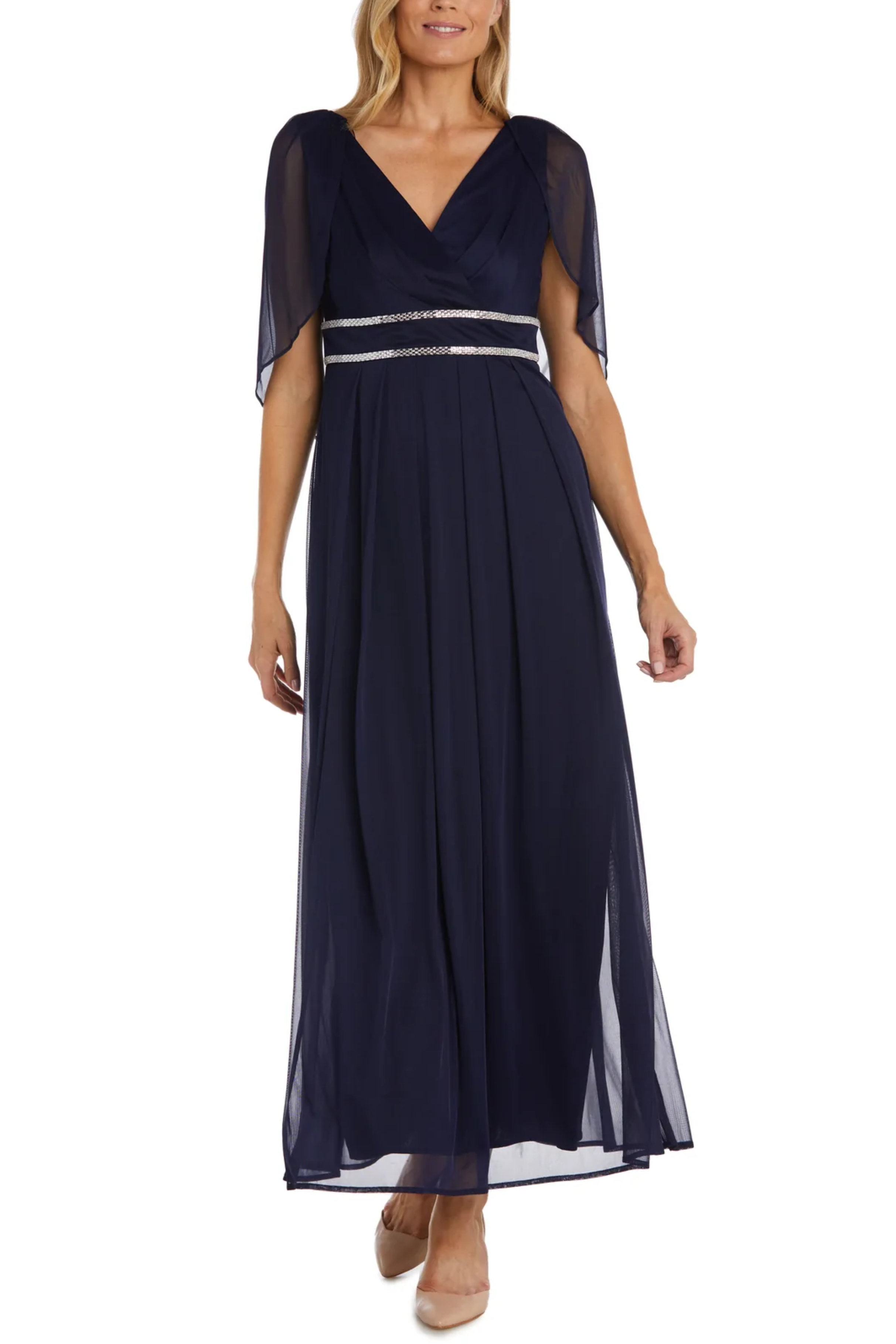 RM Richards Capelet Long Evening Dress