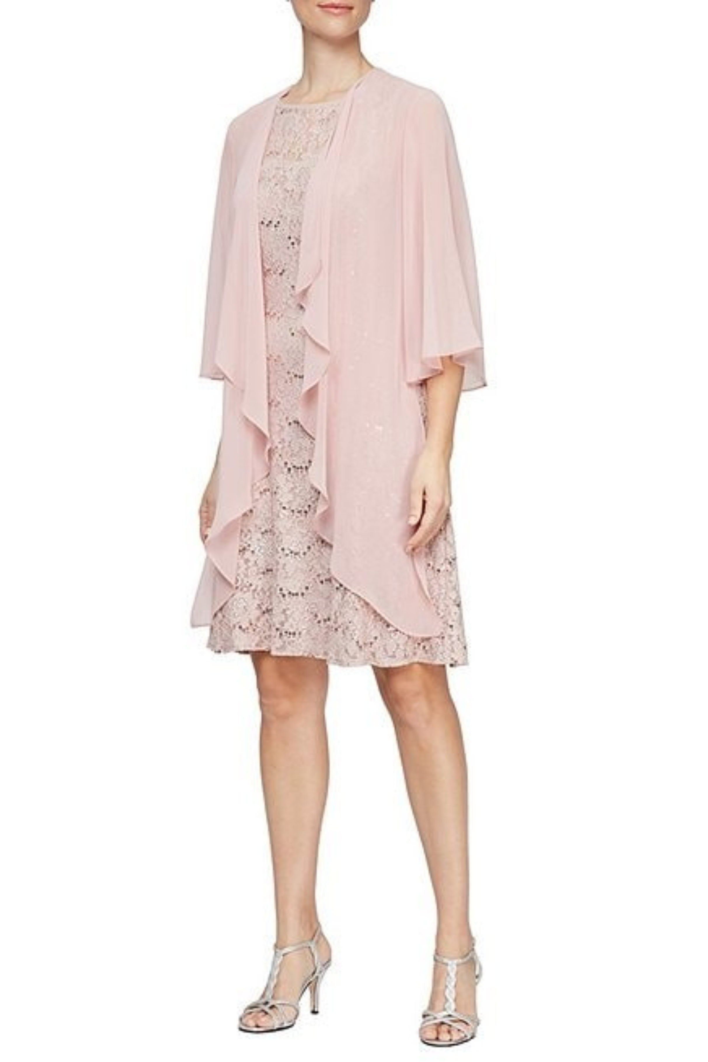 SLNY 3/4 Sleeve 2 Piece Evening Jacket Dress