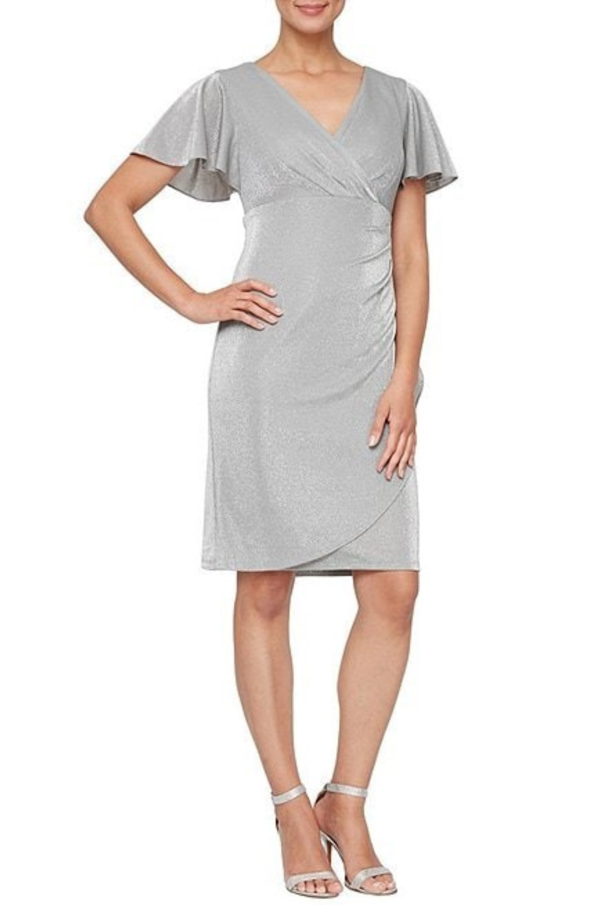 SLNY Shimmer Short Evening Dress